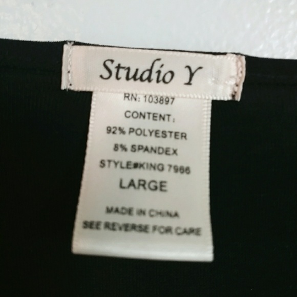 Studio Y | Dresses | Studio Y Black Faux Wrap Dress With Bubble Sleeves | Poshmark